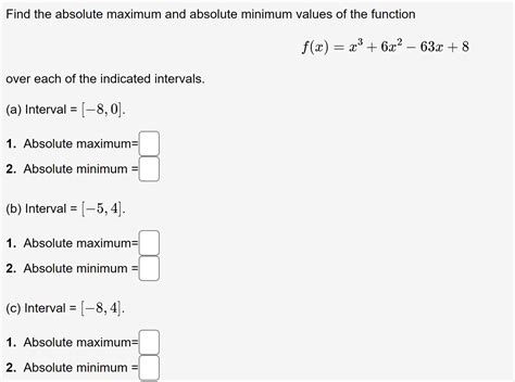 solved find the absolute maximum and absolute minimum values