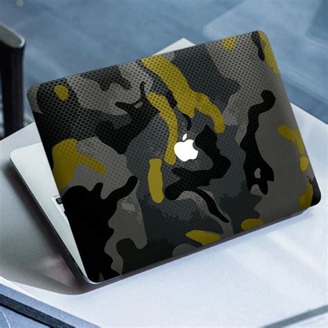Laptop Skin For Apple Macbook Camouflage Black Pattern Custom Laptop