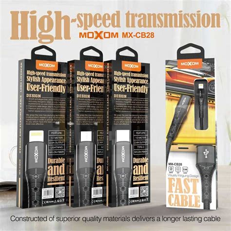 کابل شارژر موکسوم تایپ سی مدل Mx Cb28 قیمت و خرید کابل شارژ تروکالا