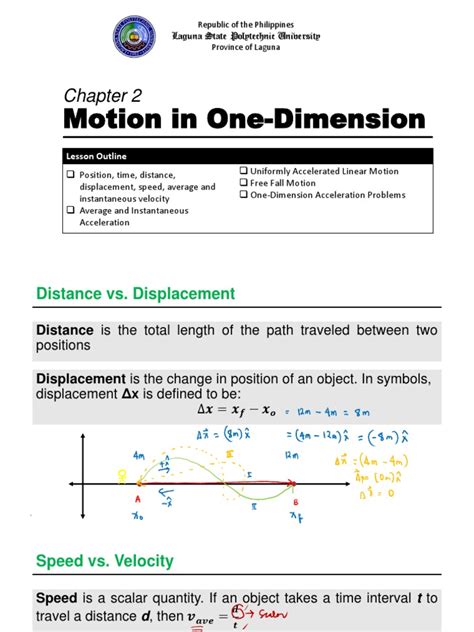 Module 2 Motion In One Dimension Pdf