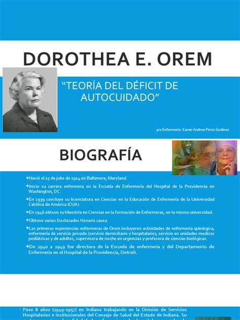 Dorothea Orem Pdf Enfermería Vida