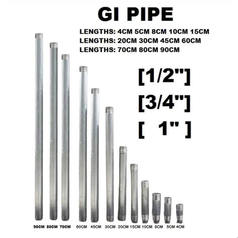 Gi Pipe 1 2 3 4 And 1 Pipe Besi For Rack Shelf Diy Hardware Tiktok