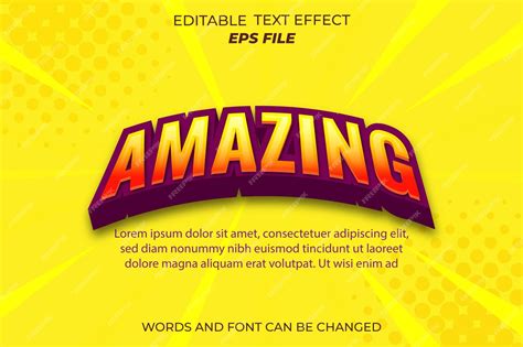 Premium Vector Amazing Text Effect Font Editable Typography 3d Text Vector Template