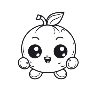 Kawaii Fruit Coloring Pages Outline Sketch Drawing Vector Object Drawing Object Outline