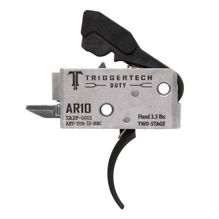 AR10 Duty Style Curved Two Stage Trigger With Black Finish 3 5lb Pull By Triggertech