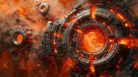 An Abstract Representation Of A Firewall With Intricate Patterns And Structures Symbolizing The