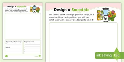 * NEW * Design a Smoothie Activity (l'enseignant a fait)