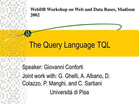 Ppt The Query Language Tql Powerpoint Presentation Free Download