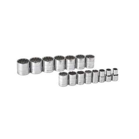 Gearwrench 1 2 In Drive Sae 12 Point Socket Set With Case 15 Piece