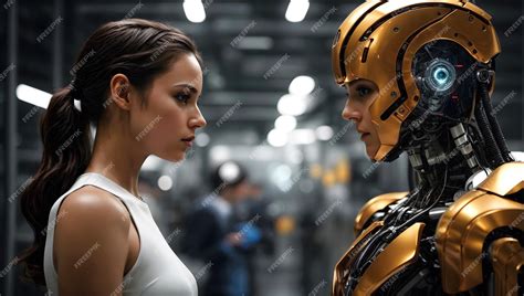 Premium Ai Image Robot Human Interaction Concept Relationship