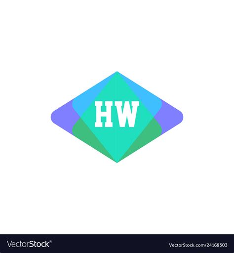 Initial Letter Logo Hw Template Design Royalty Free Vector