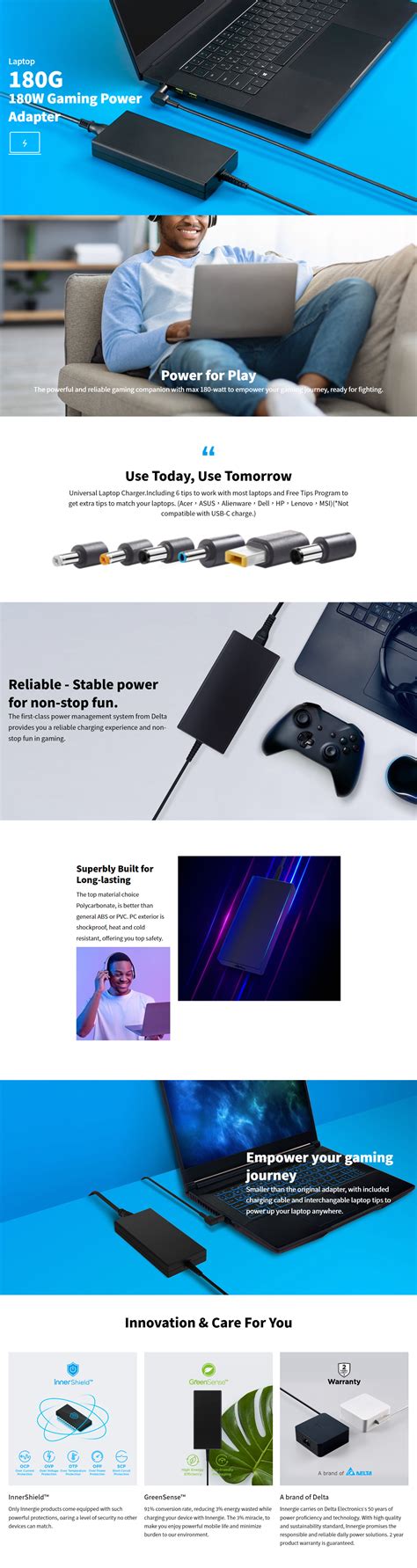 Innergie G W Universal Gaming Laptop Power Adapter Msy Com Au