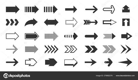 Black Arrows Direction Pointers Up Down Left Right Signs Of Dots