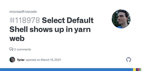 Select Default Shell Shows Up In Yarn Web Issue Microsoft Vscode GitHub