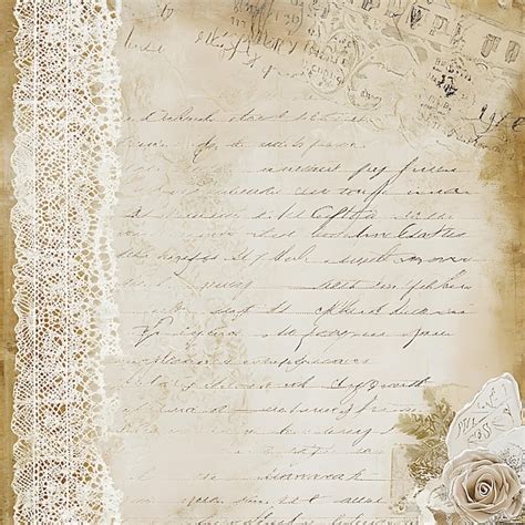 Vintage Script Background With Lace And Stamps Premium Ai Generated Image