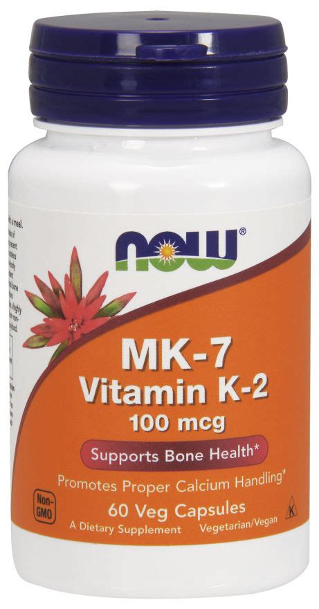 Mk 7 Vitamin K2 100mcg 120 Veg Caps By Now Available At Vitanet® Llc