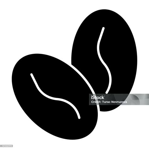 커피 콩 단단한 아이콘입니다 에스프레소 음료 기호를 위한 두 개의 향기로운 콩 흰색 배경에 글리프 스타일의 픽토그램 카페인 또는