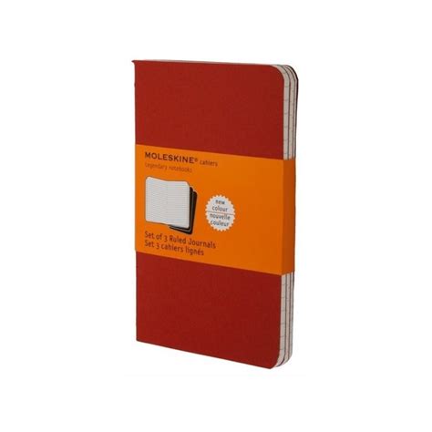 Moleskine Set Of 3 Ruled Journals Cranberry Red Soft Cover Pocket