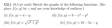 Solved G Pt Each Sketch The Graphs Of The Following Chegg