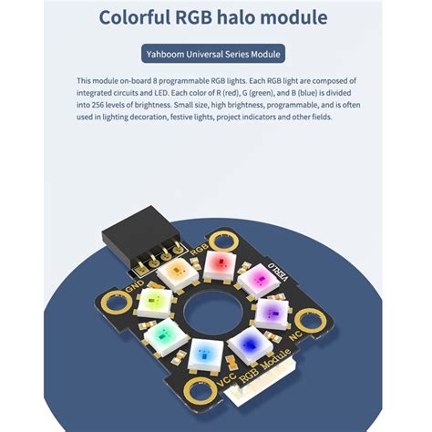 Yahboom 8 Bit Full Color Rgb Light Ring Module Microbit Raspberry Pi