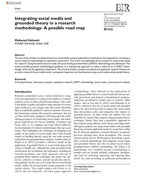 Integrating Social Media And Grounded Theory In A Research Pdf Social Science Science