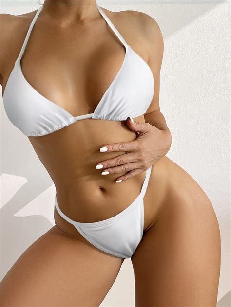 화이트 비키니 수영복 섹시한 비키니 세트 푸시업 핑크 수영복 여성 여름 비치웨어 비키니 Aliexpress