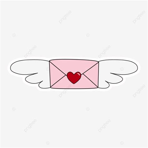 날개 달린 발렌타인 데이 편지 스티커 벡터 편지 발렌타인 데이 천사 Png 일러스트 및 벡터 에 대한 무료 다운로드 Pngtree
