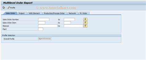 MD C SAP Tcode Multilevel Order Report