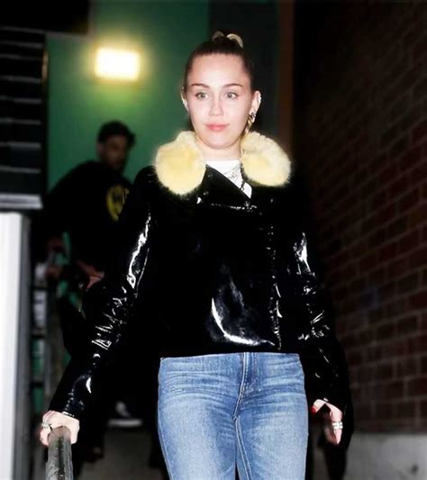 Miley Cyrus Leather Jacket Miley Cyrus Fur Collar Jacket