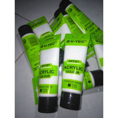 Jual Cat Vtec Acrylic 75ml Titanium White Shopee Indonesia