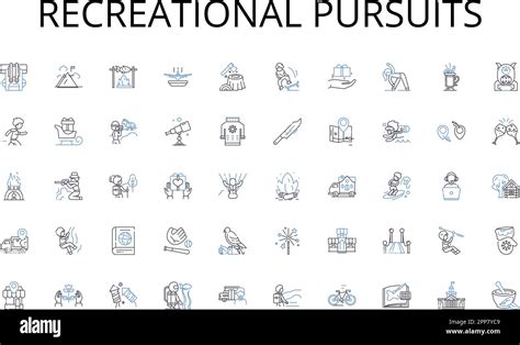 Recreational Pursuits Line Icons Collection Insurance Security