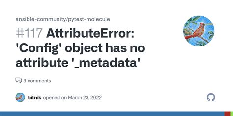 AttributeError Config Object Has No Attribute Metadata Issue