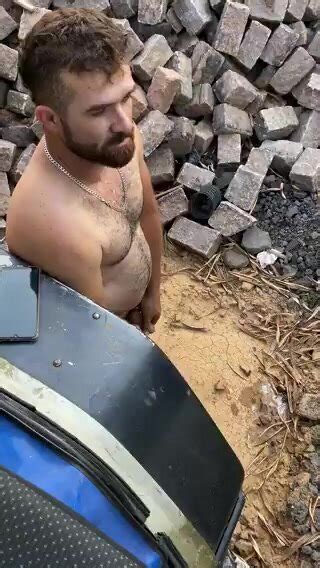 Bearded Hairy Guy Pissing