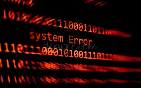 Technology Binary Code Number Data Alert System Error Message On