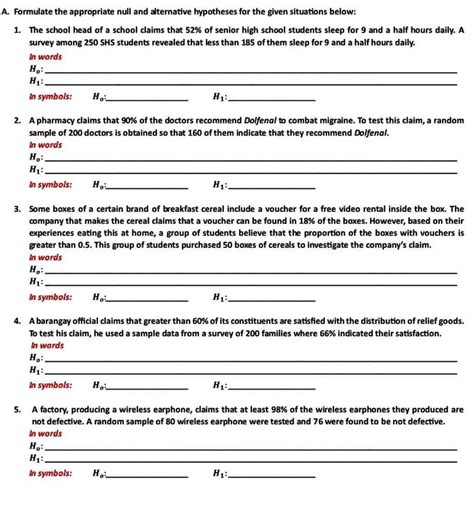 A Formulate The Appropriate Null And StudyX