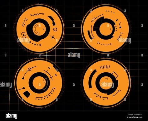 Futuristic Sci Fi Virtual Touch User Interface Hud Elements Stock Vector Image And Art Alamy