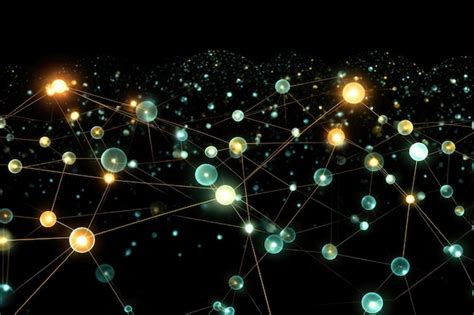 premium ai image a network of glowing interconnected nodes suspended