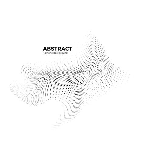Abstract Halftone Background With Dynamic Waves Dots Template Twisted