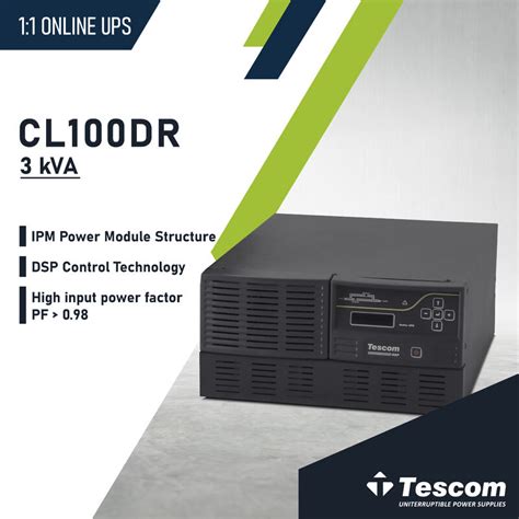 Tescom Ups Cl100d Dspcontrol Ipm Uninterruptiblepowersupply Thd 3kva Tescom Ups