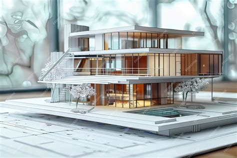 premium photo architectural design drawings and building models ai
