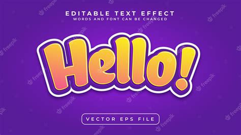 Premium Vector Hello Text Effect