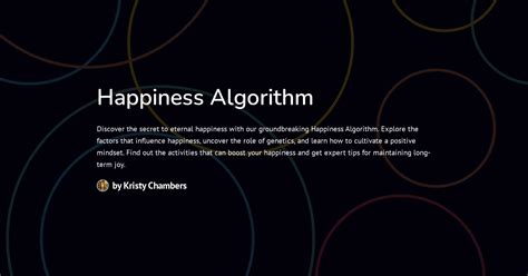 happiness algorithm