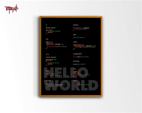 Hello World Program Poster Programming Poster Coding Digital Prints