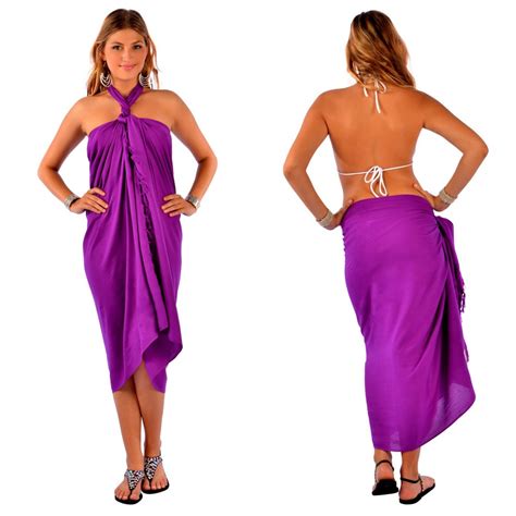 Solid Purple 2 Fringeless Sarong