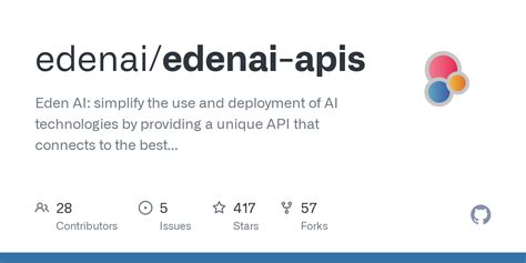 Github Edenaiedenai Apis Eden Ai Simplify The Use And Deployment
