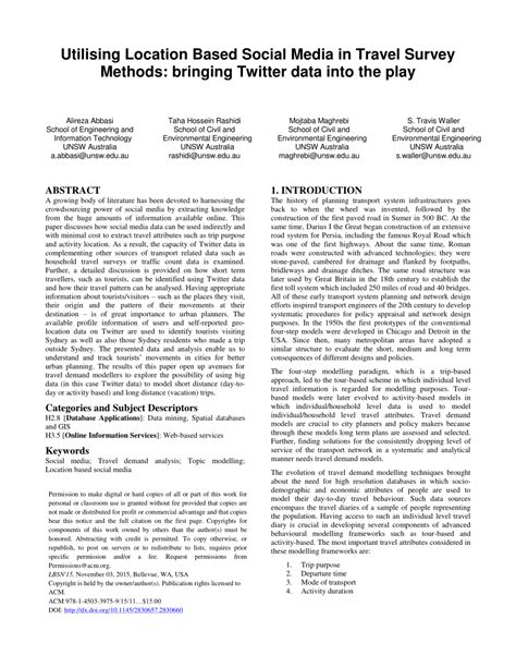 pdf utilising location based social media in travel survey methods