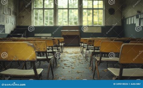 Classroom With Green Walls Illuminated By Sunlight With Generative Ai Whiteboard And Wooden Desk