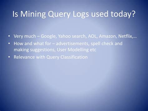 ppt mining query logs powerpoint presentation free download id 423486