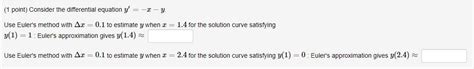 Solved 1 Point Consider The Differential Equation Chegg Com