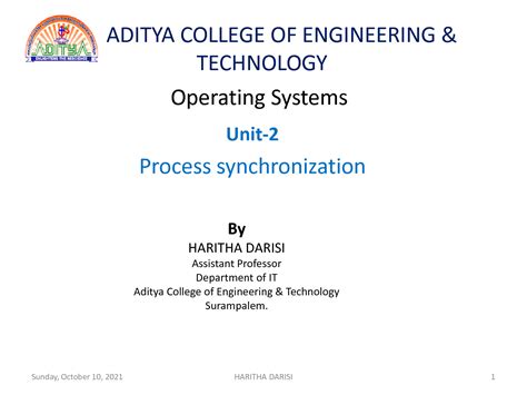 SOLUTION Os Unit Process Synchronization Studypool